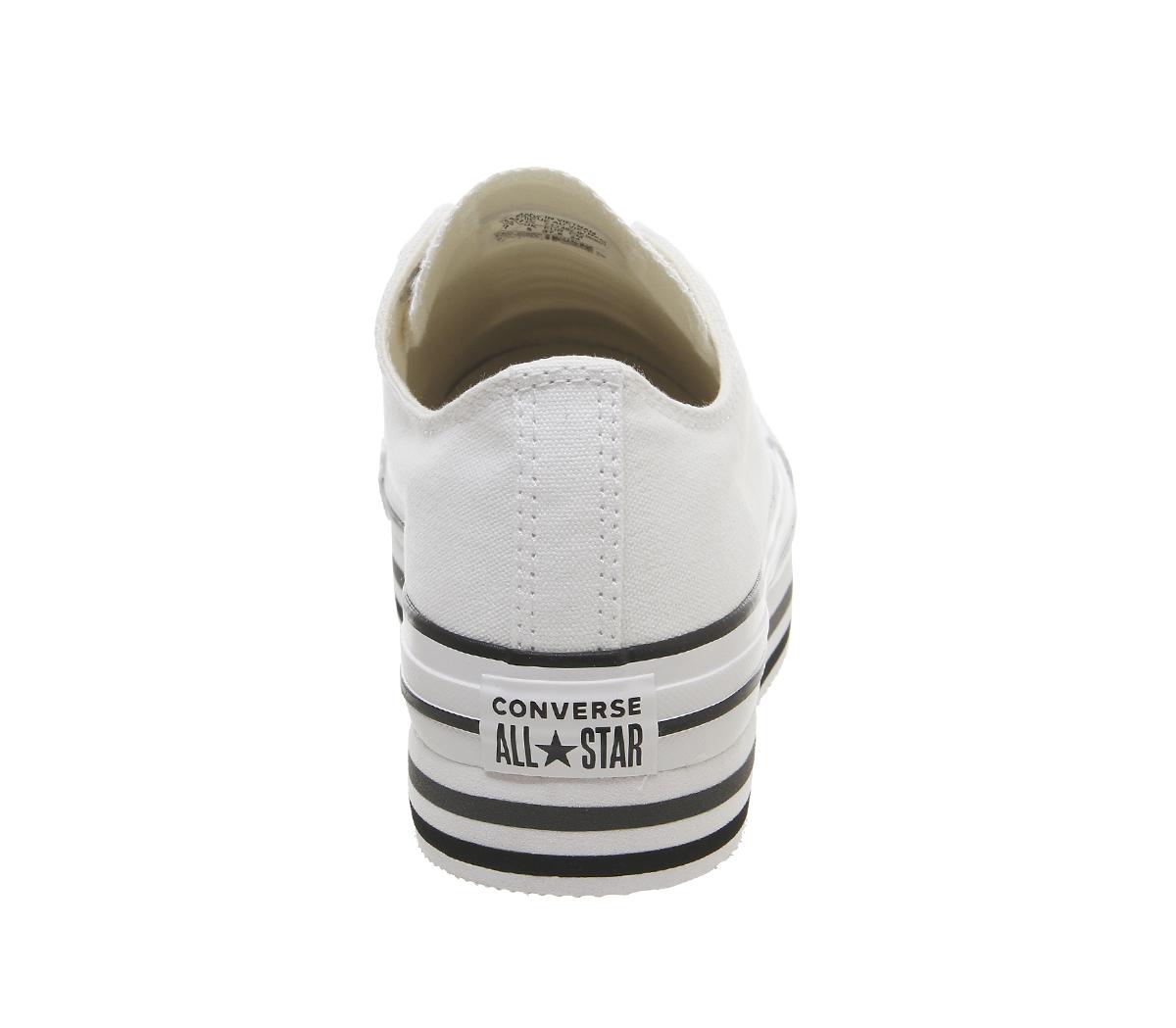 Converse Chuck Taylor Platform Layer Ox Trainers White Black - Women's ...
