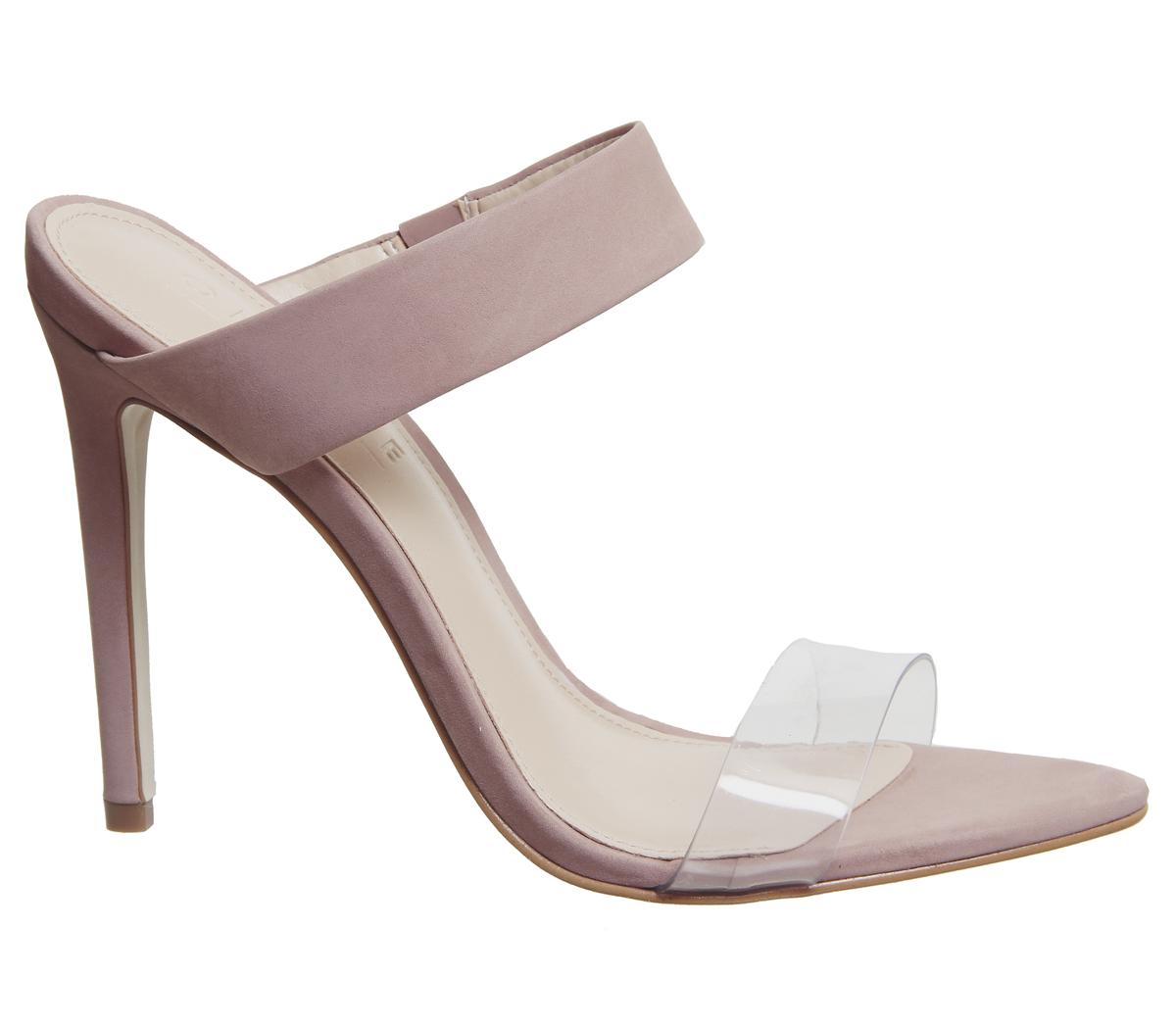 OFFICE Hurley Transparent Mules Beige Nubuck - High Heels