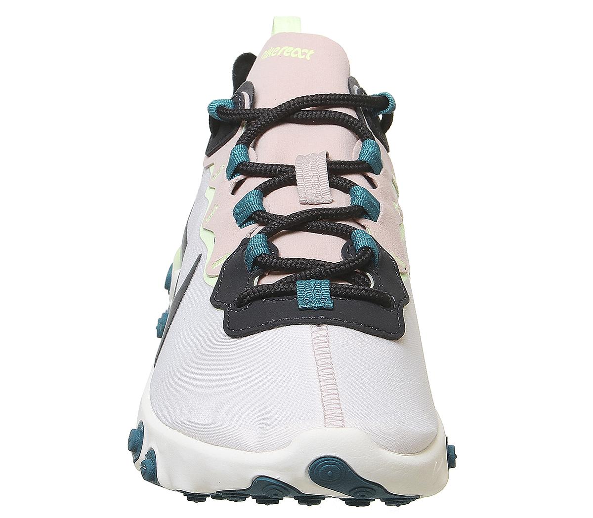 Nike React Element 55 Trainers Fossil Stone Grey Barely Volt Spruce ...