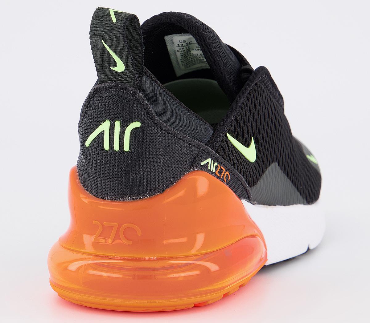 Nike Air Max 270 Ps Trainers Black Ghost Green Total Orange - Unisex