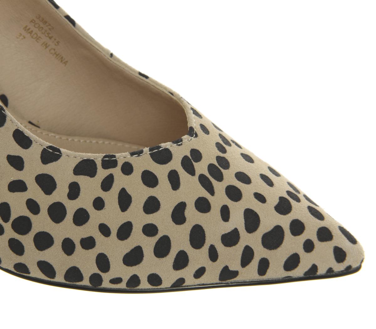 OFFICE Mena Slingback Cone Heels Cheetah Floc Suede - Mid Heels