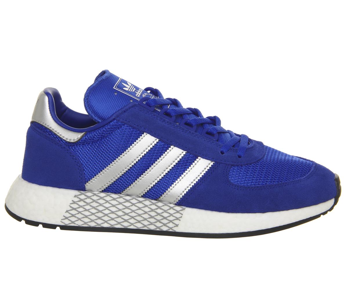 adidas Marathon X Boost Trainers Blue Silver Metallic Collegiate Royal ...