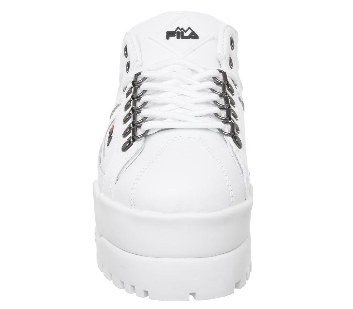 Fila Trial Blazer Wedge Trainers White Fila Navy Fila Red F - Women's ...