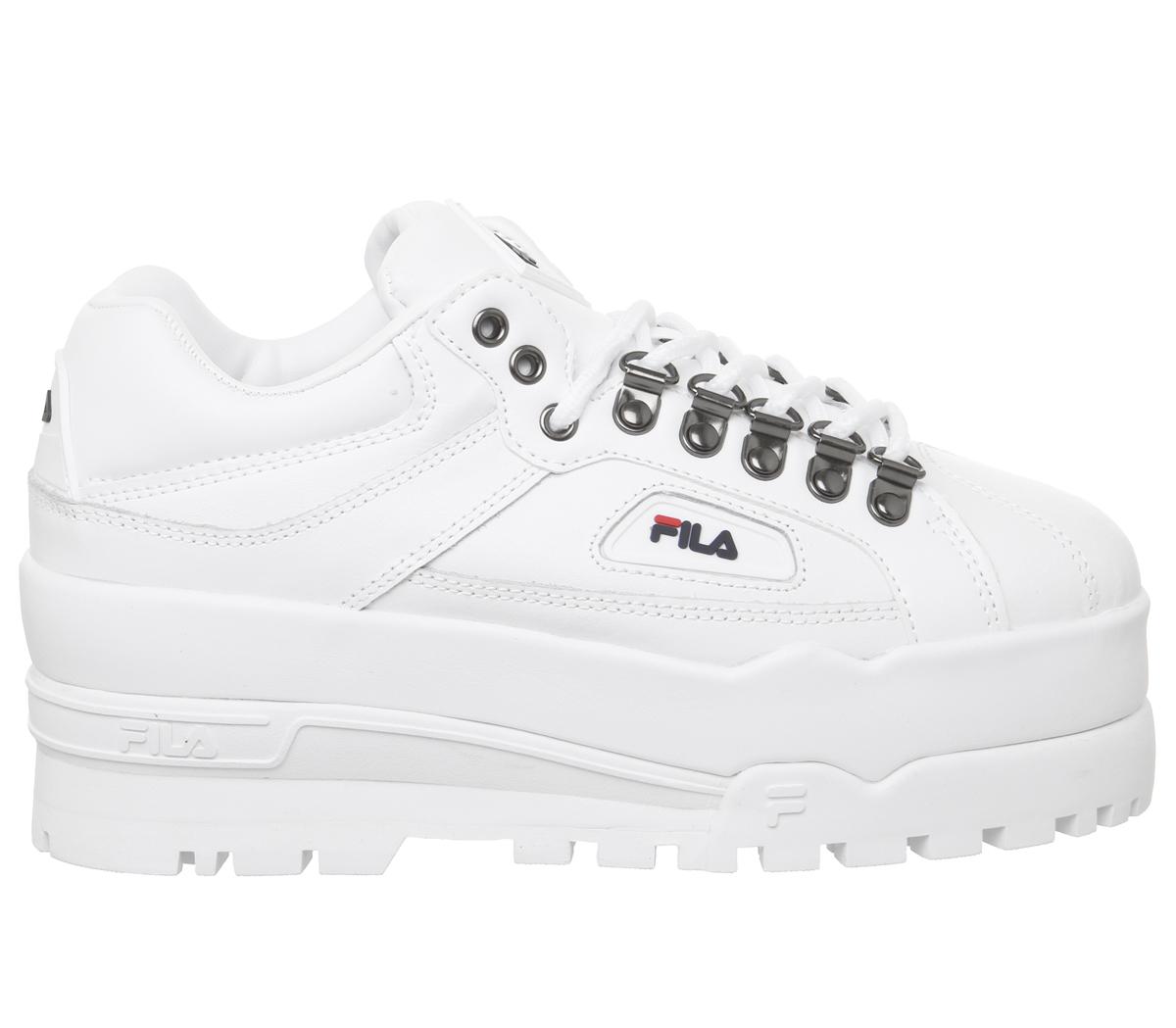 Fila Trial Blazer Wedge Trainers White Fila Navy Fila Red F - Women's ...