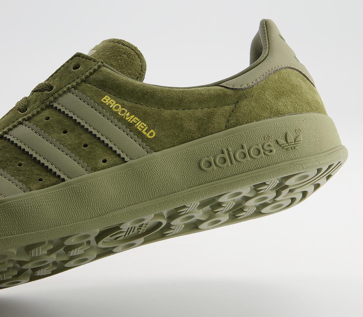 adidas Broomfield Trainers Green Gold Metallic - Men's Terrace Trainers