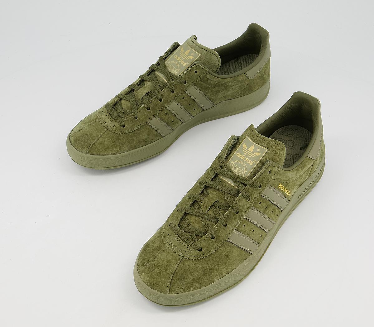 adidas Broomfield Trainers Green Gold Metallic - Men's Terrace Trainers