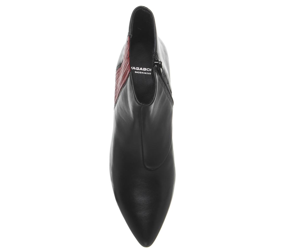 Vagabond Shoemakers Mya Ankle Boots Black Red Stripe - Women's Ankle Boots