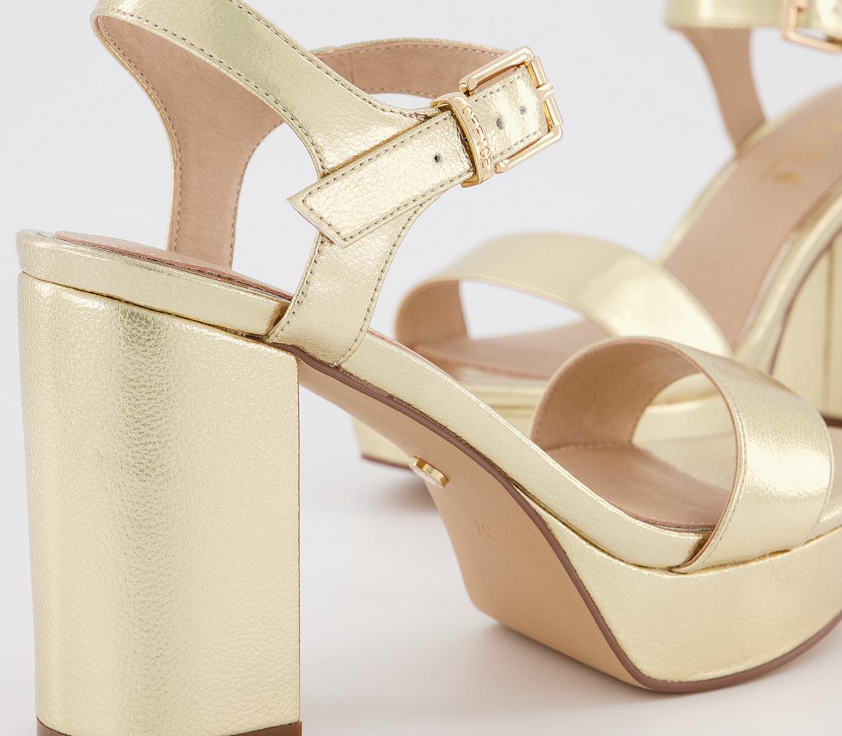 OFFICE Must Have Platform Sandals Gold Metallic - Mid Heels
