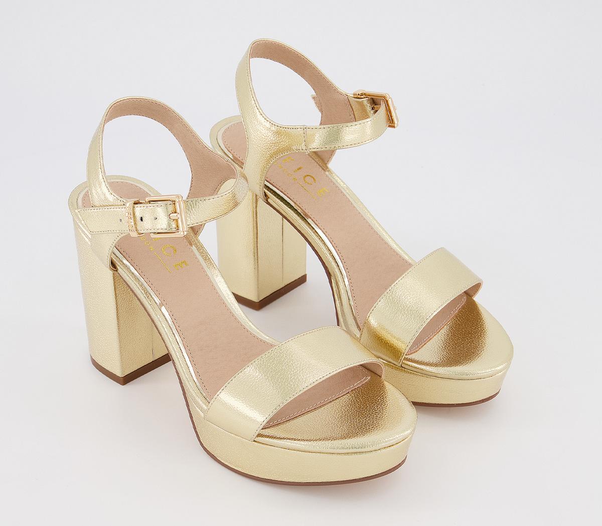 OFFICE Must Have Platform Sandals Gold Metallic - Mid Heels