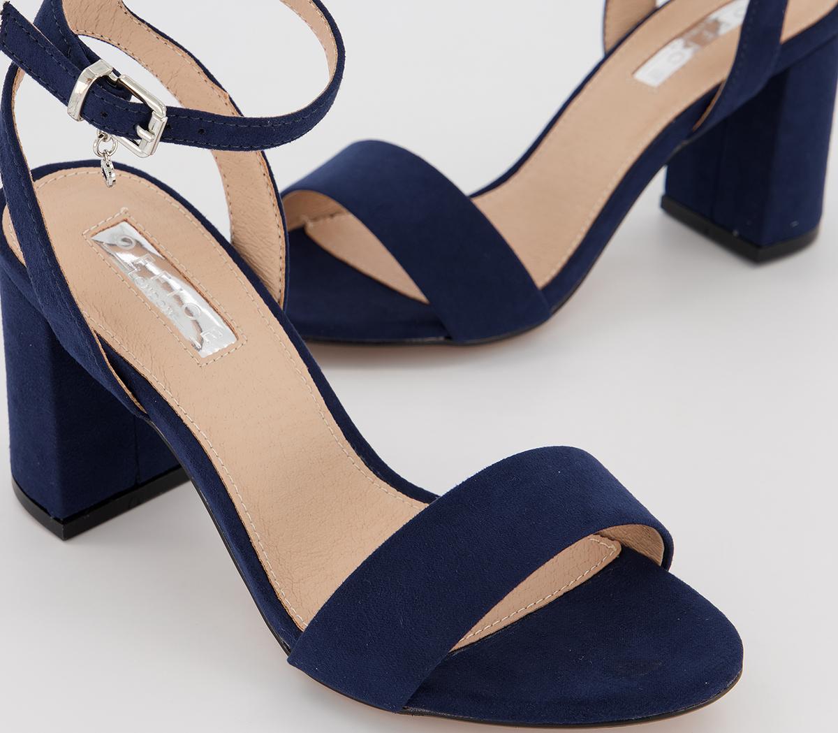 OFFICE Marigold Mid Block With Charm Heels Navy Micro - Mid Heels