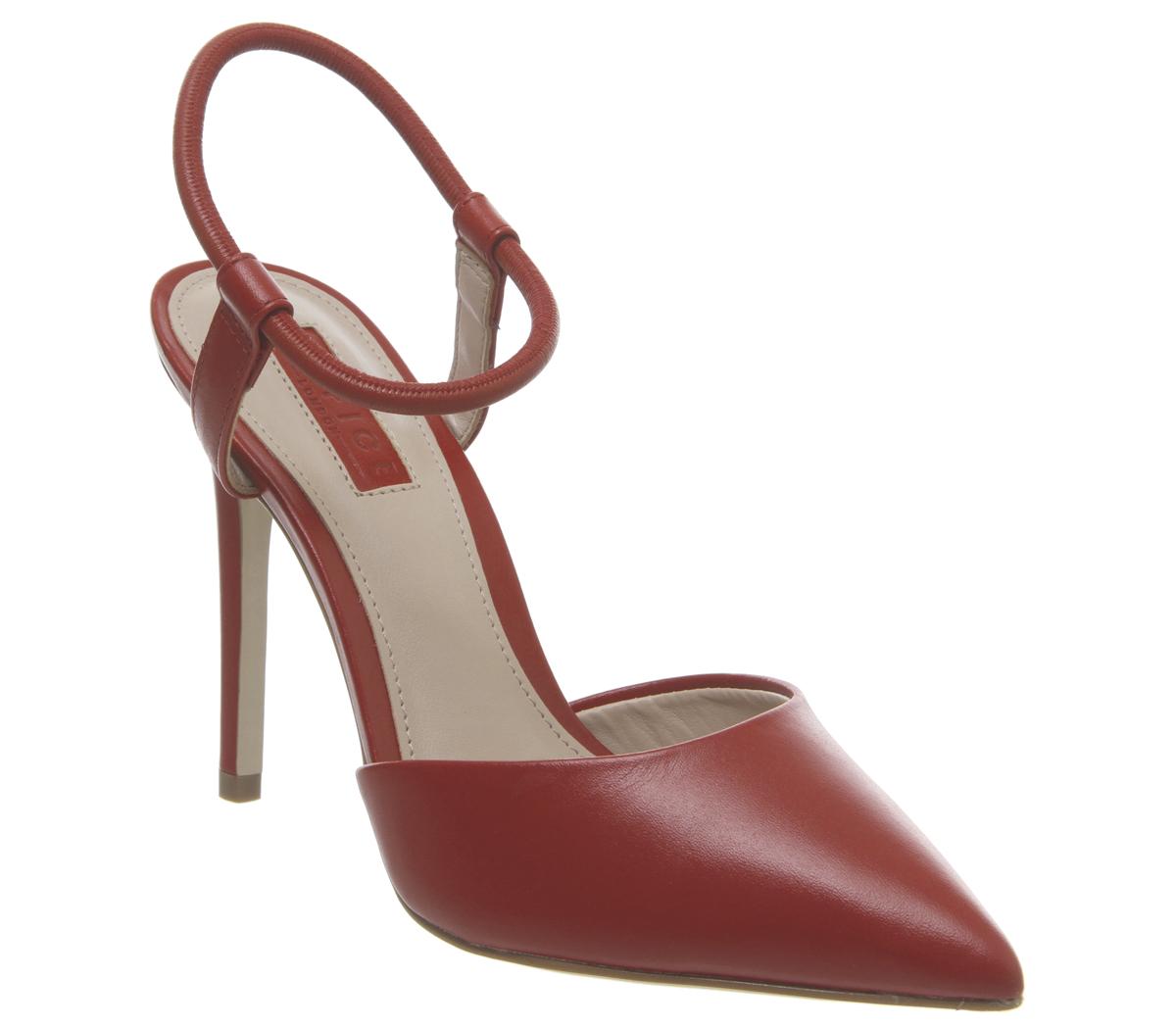 OFFICE Hour Pointed Court Heels Red Leather - High Heels