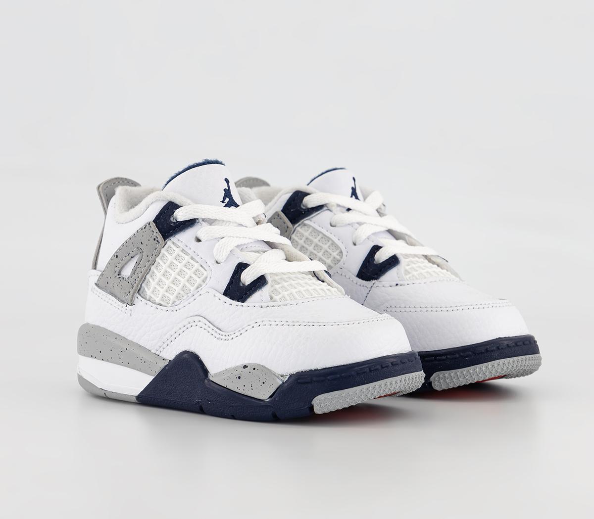 Jordan Air Jordan 4 Td Trainers White Midnight Navy Light Smoke Grey ...