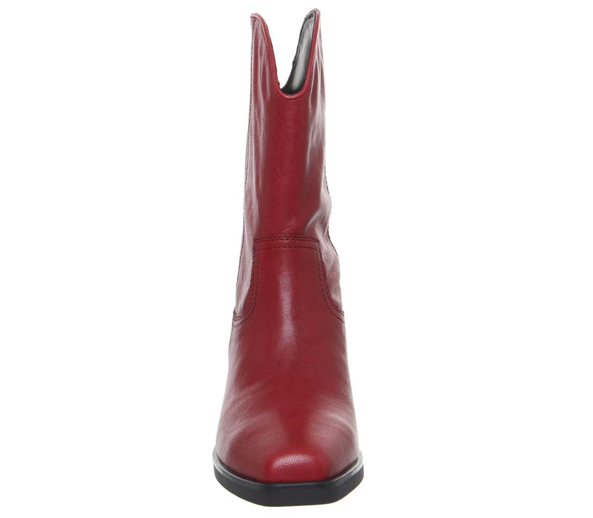 Vagabond Shoemakers Simone Cowboy Boots Red - Women's Ankle Boots