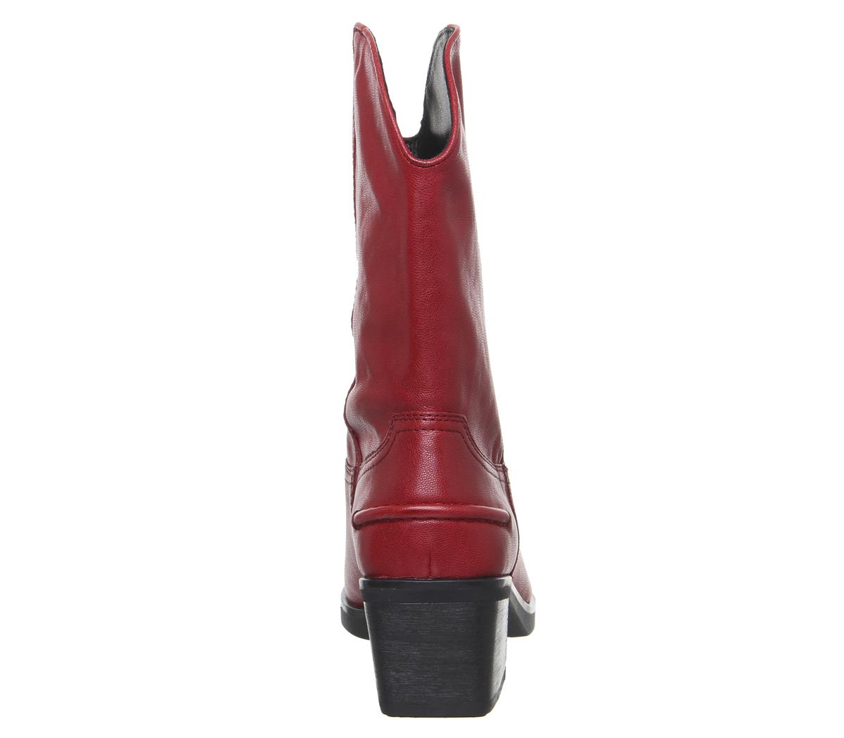 Vagabond Shoemakers Simone Cowboy Boots Red - Women's Ankle Boots