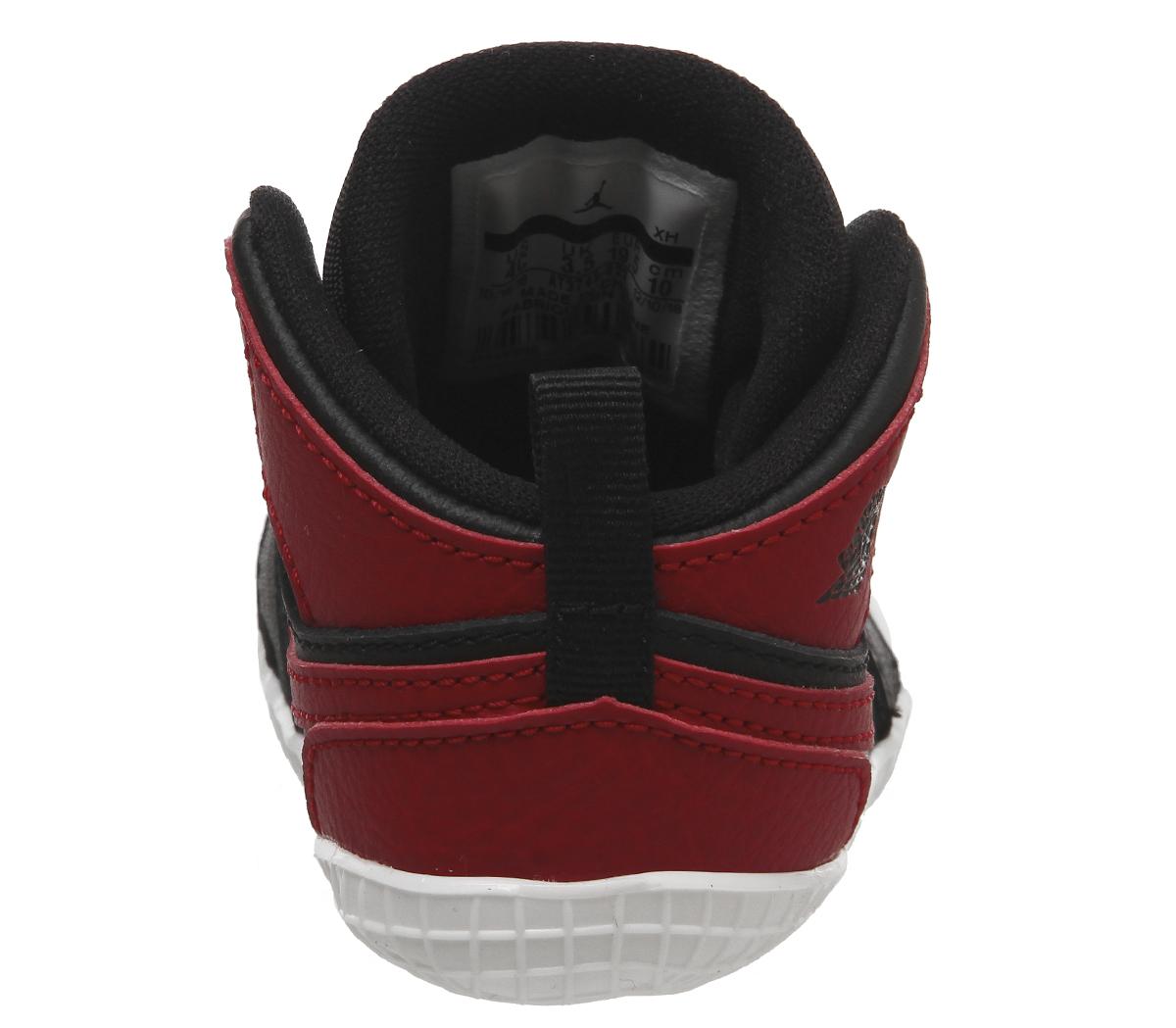 Jordan Jordan 1 Crib Booties Black Varsity Red White - Unisex