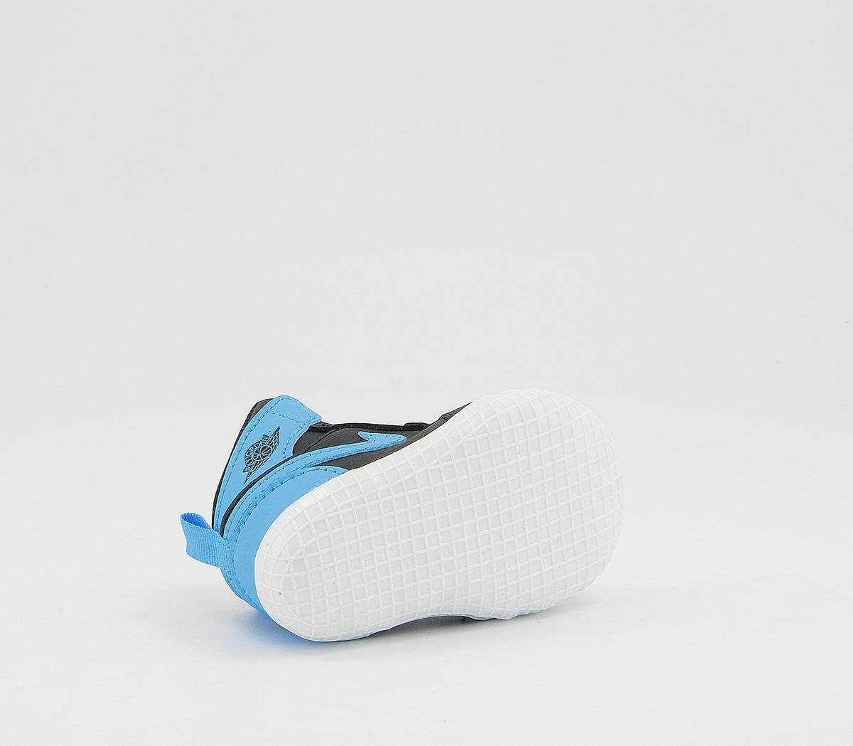 Jordan Jordan 1 Crib Booties Black Dark Powder Blue Gym Red White - Unisex