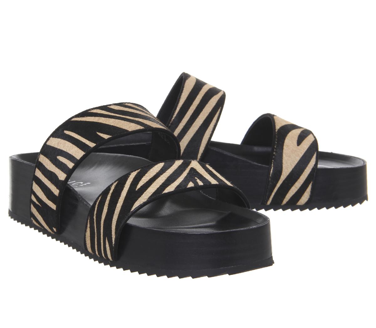 OFFICE Malice Fashion Footbed Sandals Tiger Pony - Mid Heels