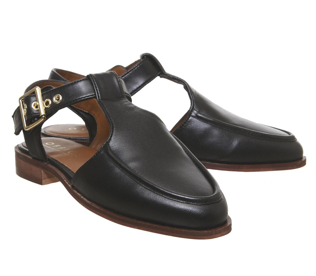 OFFICE Filter Cut Out Loafer Black Leather - Flat Shoes for Women