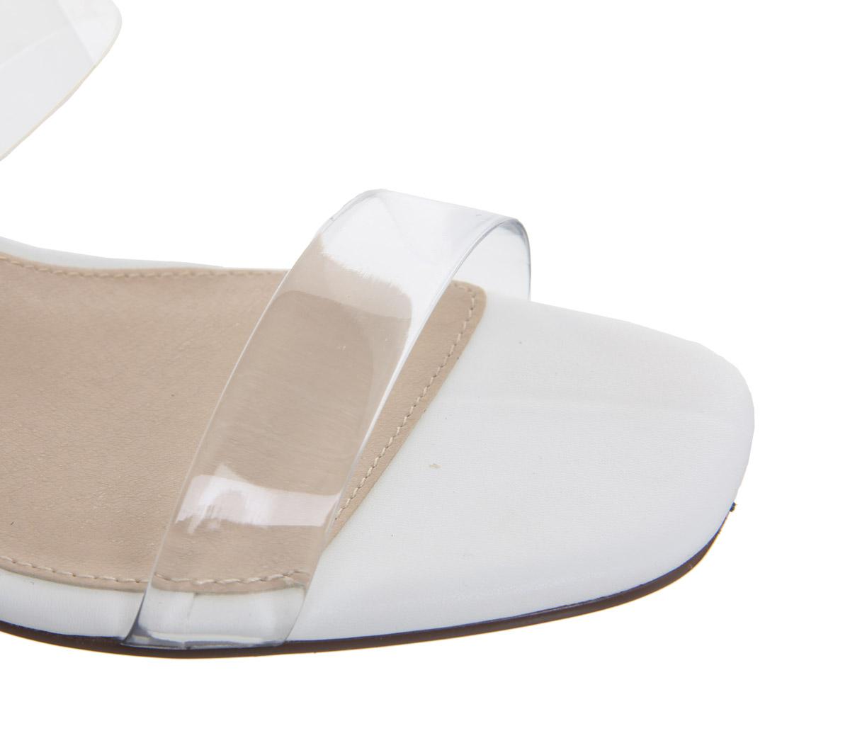 OFFICE Mirror Transparent Wedges White - Mid Heels