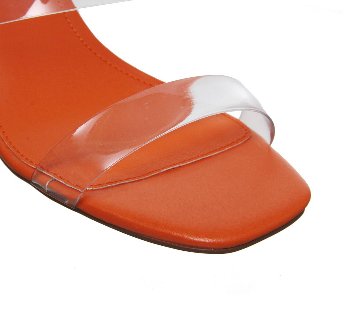 OFFICE Mirror Transparent Wedges Neon Orange - Mid Heels