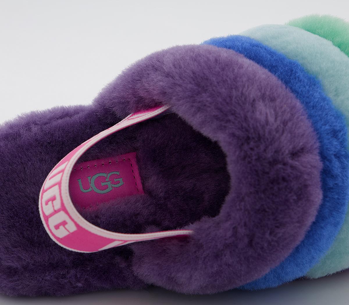UGG Fluff Yeah Slides Youth Purple Rainbow - Unisex