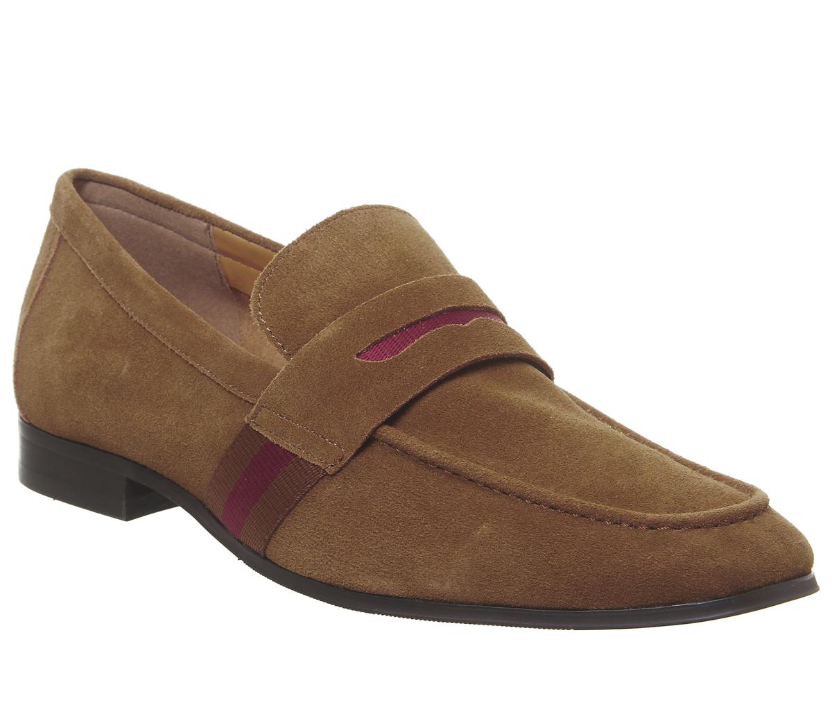 OFFICE Lemur Webbing Loafers Rust Suede - Men’s Smart Shoes