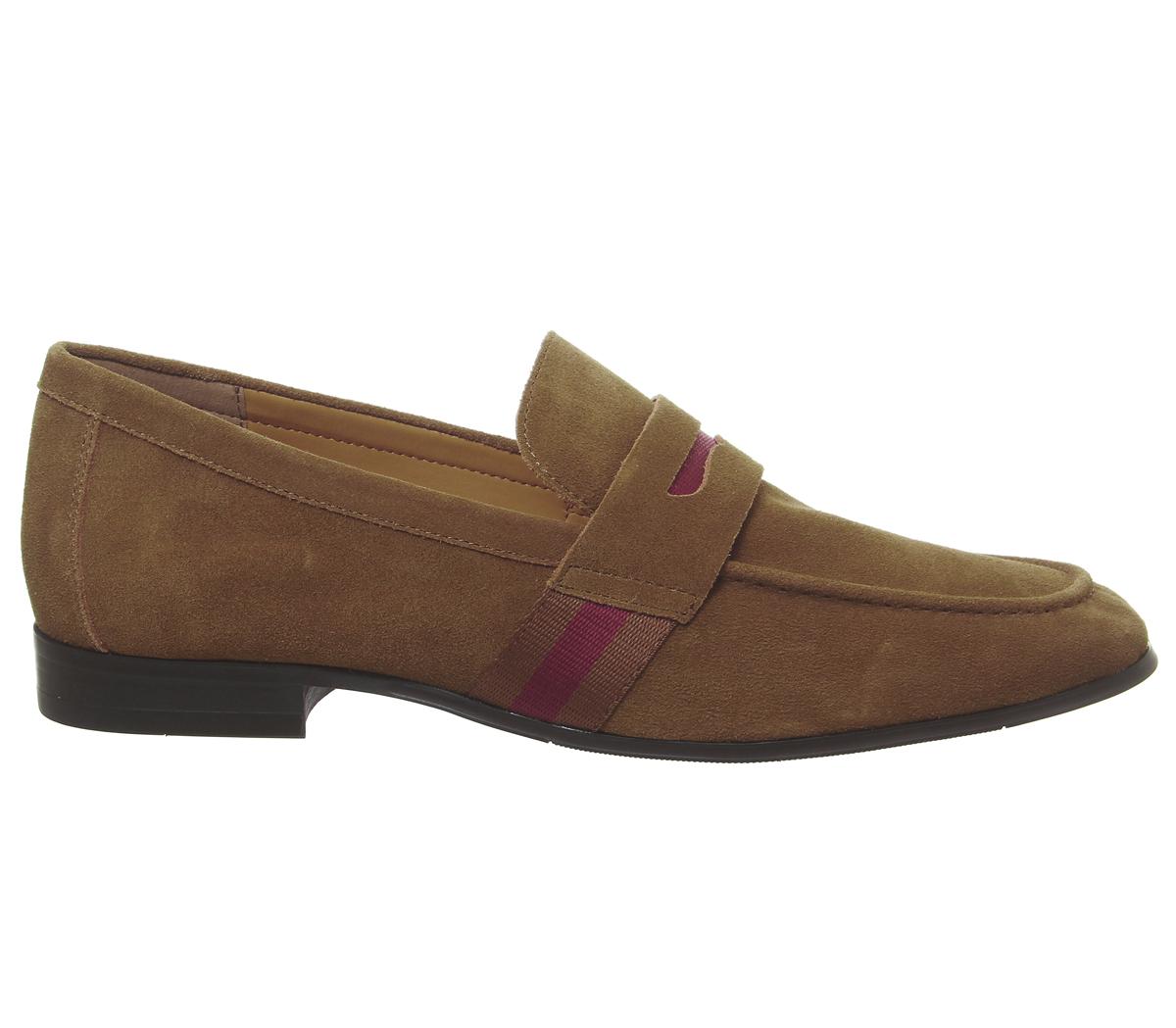 OFFICE Lemur Webbing Loafers Rust Suede - Men’s Smart Shoes