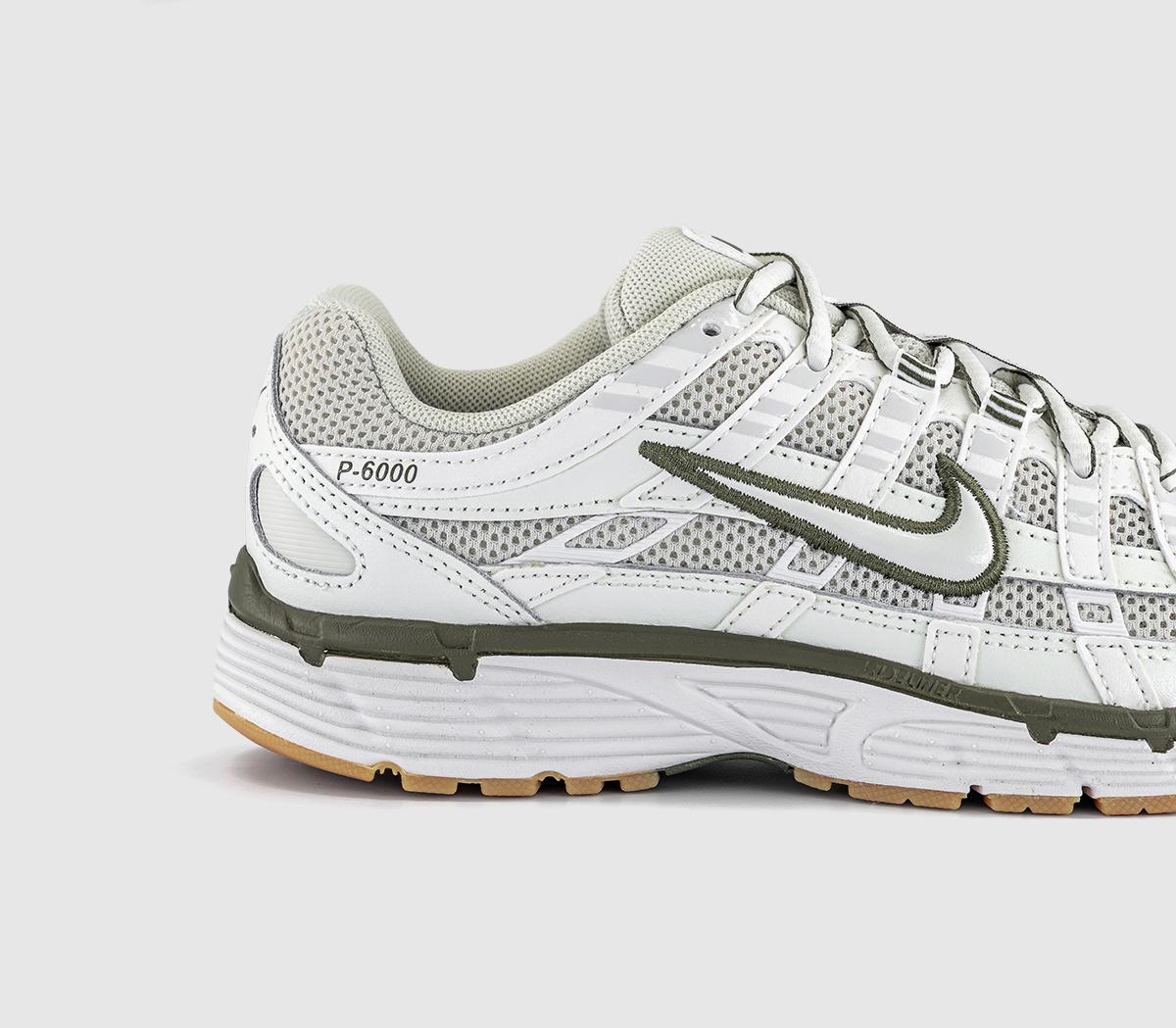 Nike P-6000 Trainers Light Bone Sail Phantom Medium Olive - Unisex Sports