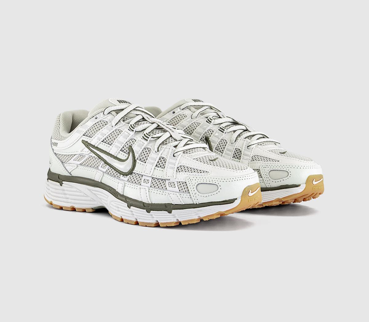 Nike P-6000 Trainers Light Bone Sail Phantom Medium Olive - Unisex Sports