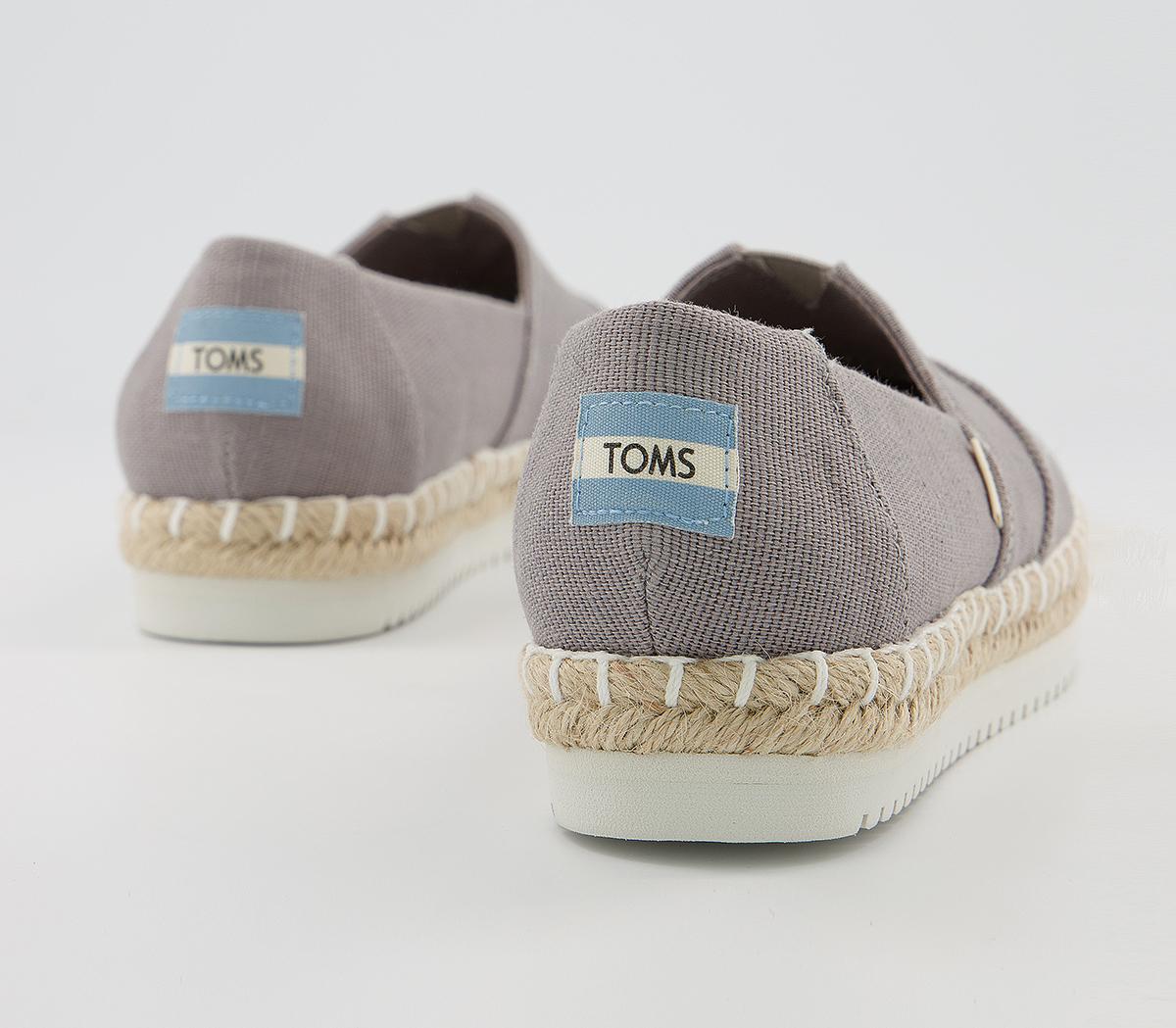 TOMS Alpargata Platform Grey - Flat Shoes for Women