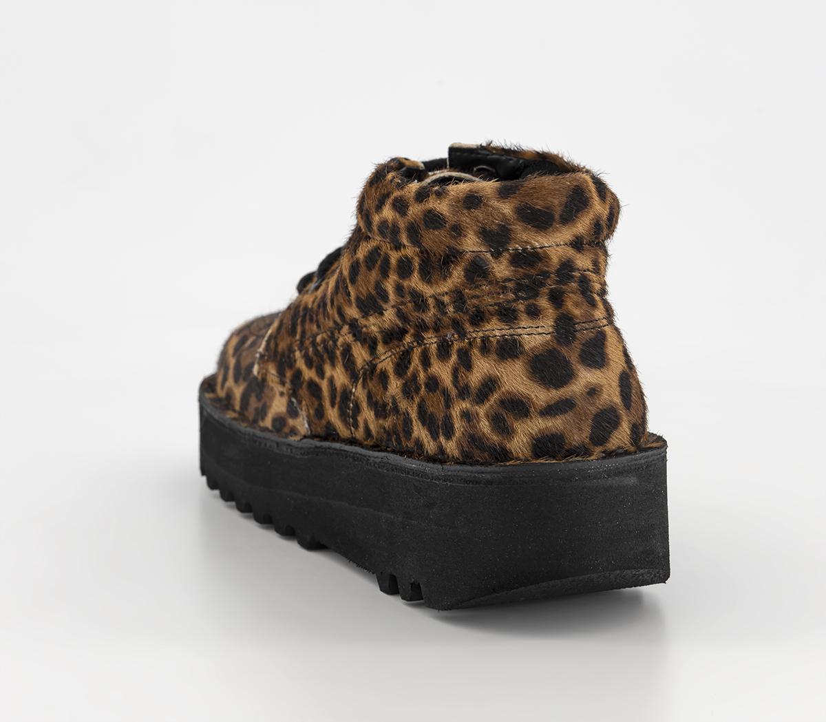 Kickers Kick Hi Stack Boots Leopard - Flat Shoes for Women