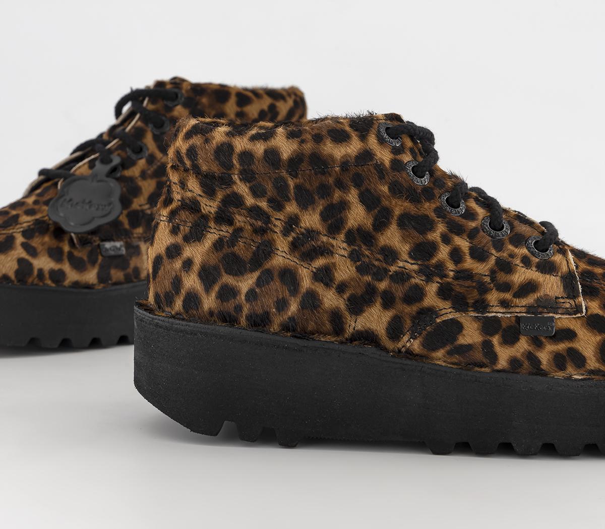 Kickers Kick Hi Stack Boots Leopard - Flat Shoes for Women