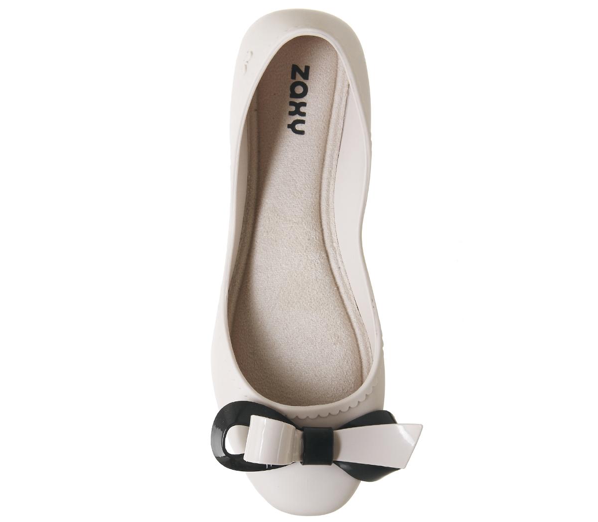 Zaxy Start Ribbon Bow Pumps Ivory - Flat Shoes for Women