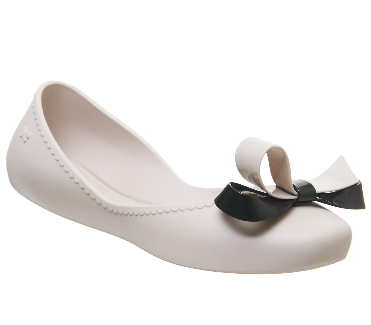 Zaxy Start Ribbon Bow Pumps Ivory - Flat Shoes for Women