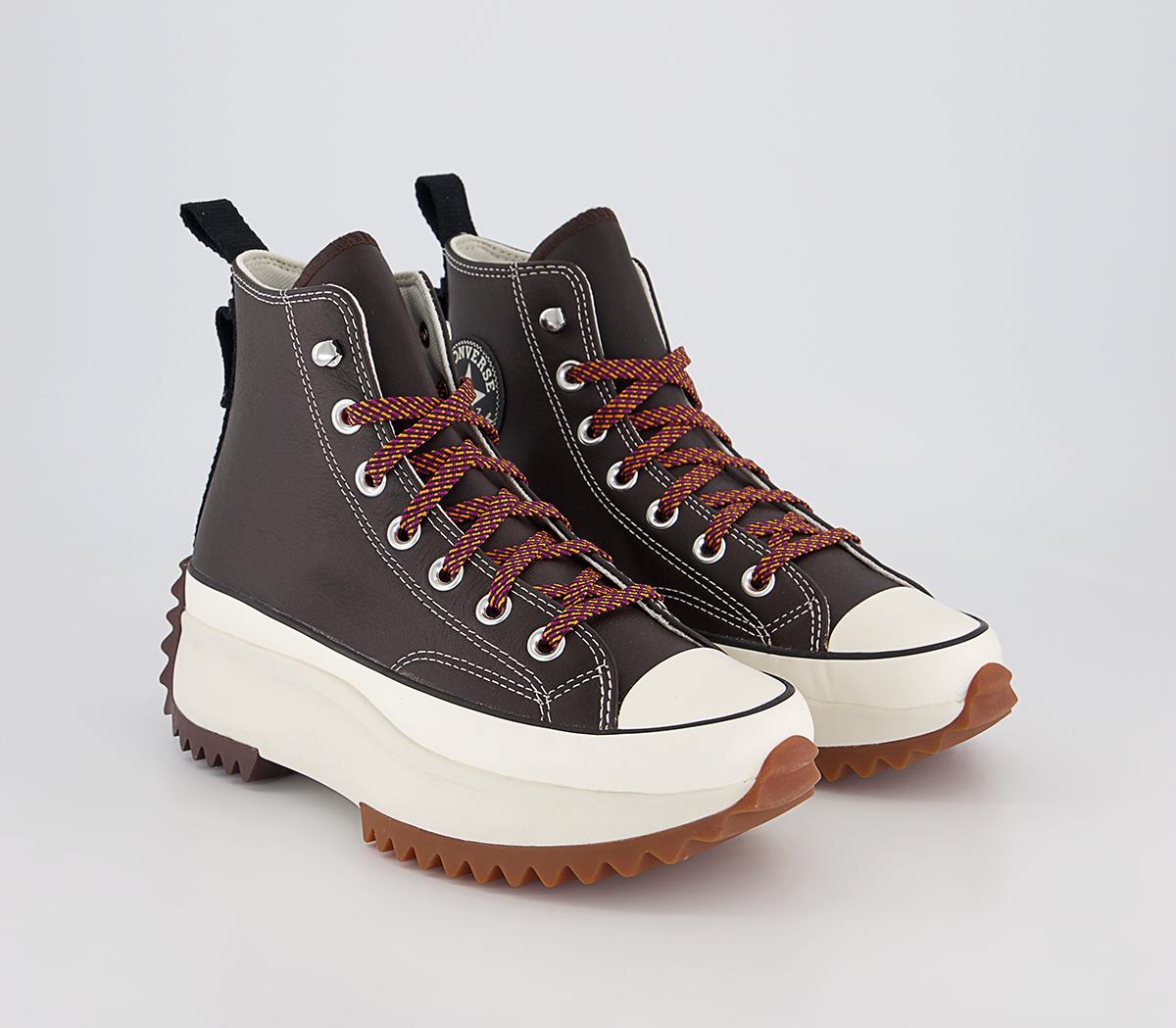 Converse Run Star Hike Platform Trainers Dark Root Egret Black - Women ...