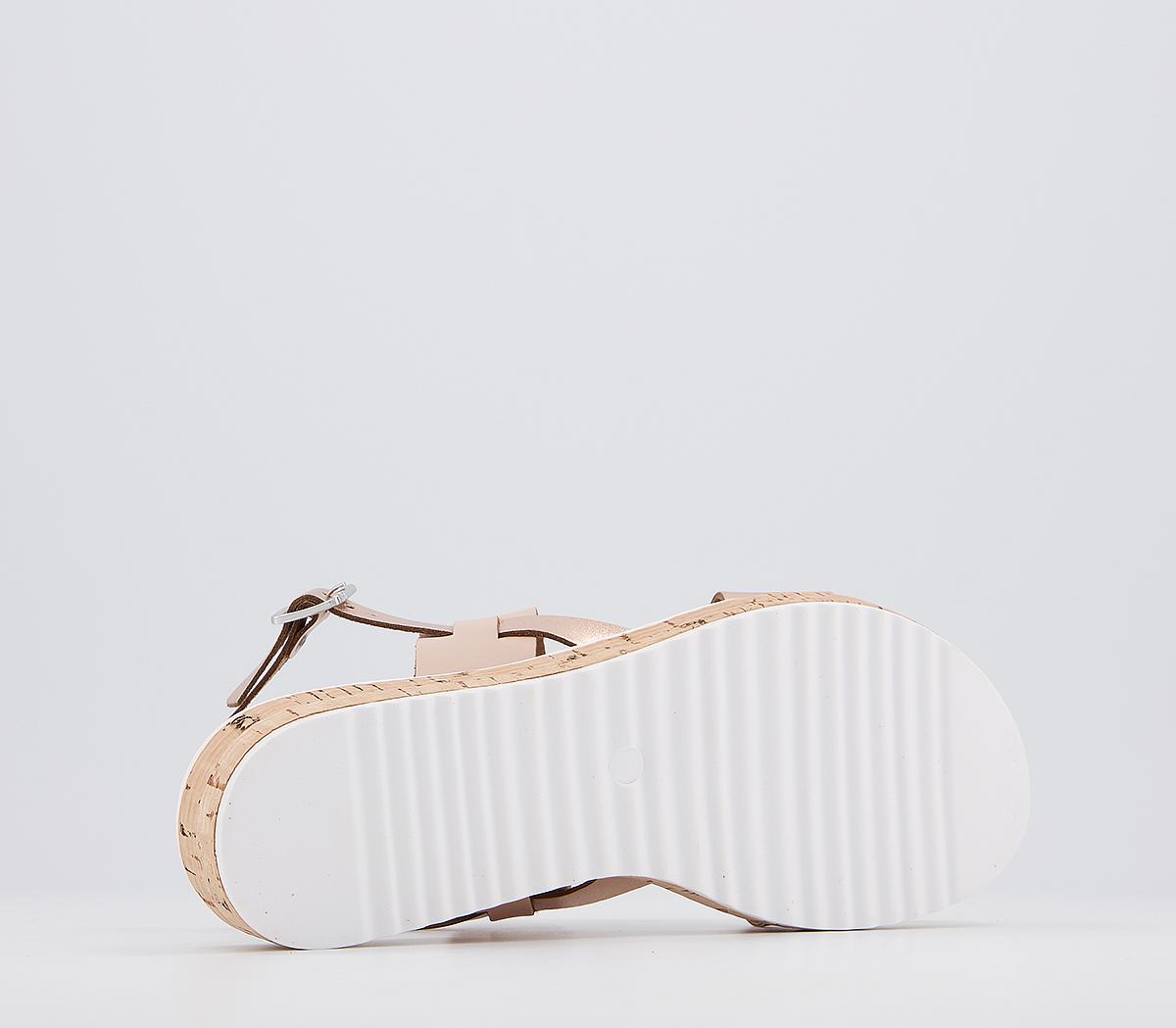 OFFICE Sense- Cork Sole Sandal Rose Gold Mix - Women’s Sandals