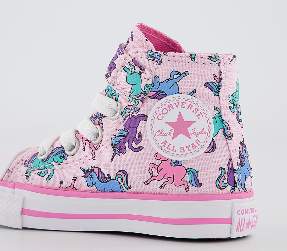 Converse All Star Hi 1vlace Trainers Unicorns Pink Foam University Blue ...