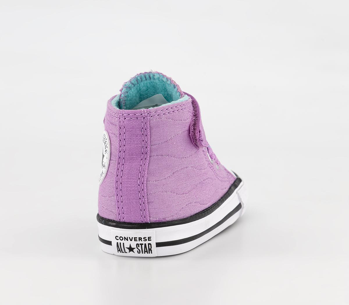 Converse All Star Hi 1vlace Trainers Violet Shock Light Aqua - Unisex