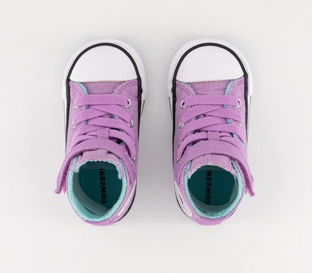 Converse All Star Hi 1vlace Trainers Violet Shock Light Aqua - Unisex