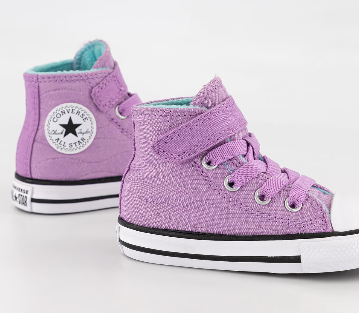 Converse All Star Hi 1vlace Trainers Violet Shock Light Aqua - Unisex