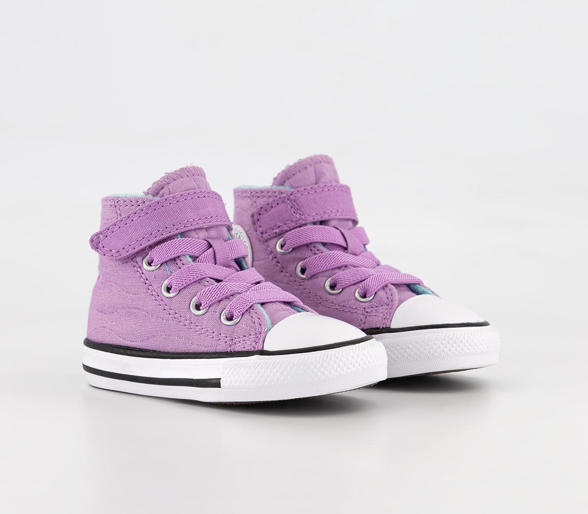 Converse All Star Hi 1vlace Trainers Violet Shock Light Aqua - Unisex