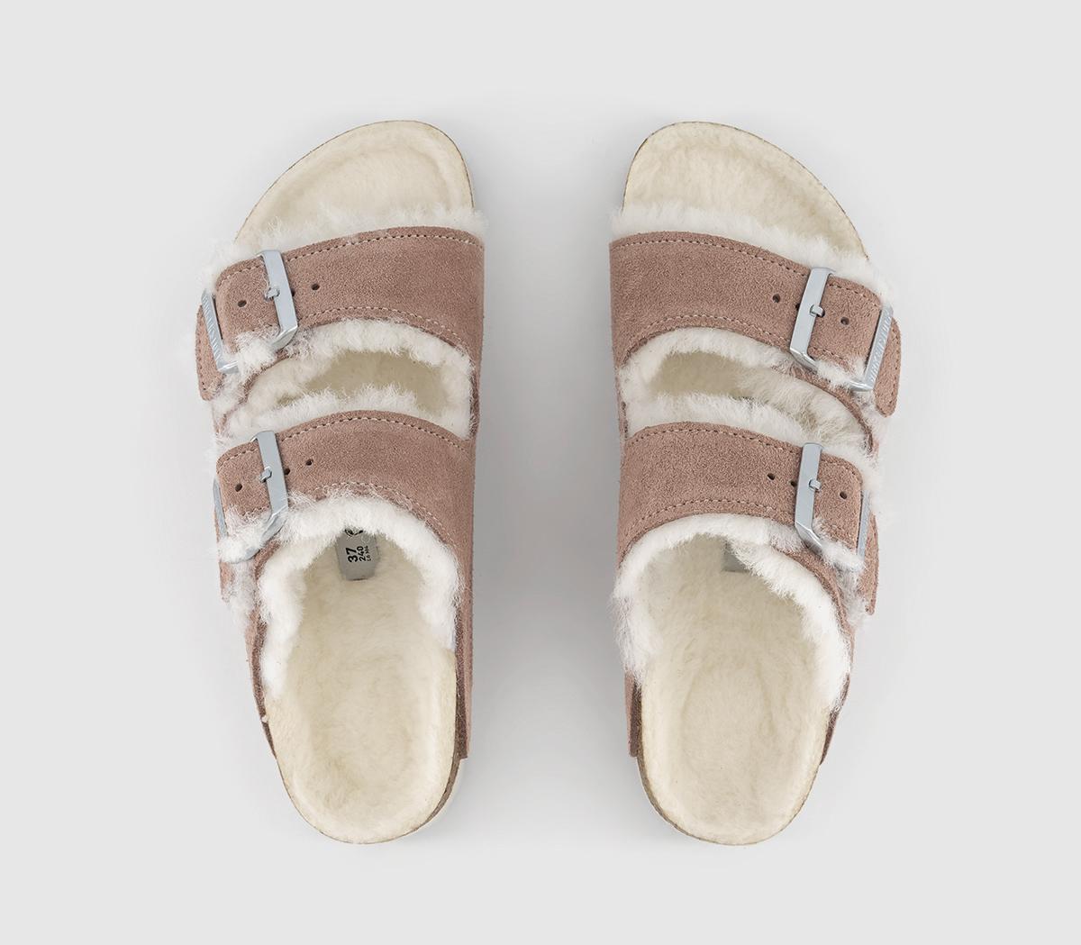 BIRKENSTOCK Arizona Shearling Sandals Pink Clay - Women’s Sandals