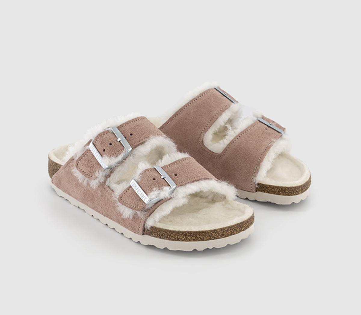 BIRKENSTOCK Arizona Shearling Sandals Pink Clay - Women’s Sandals