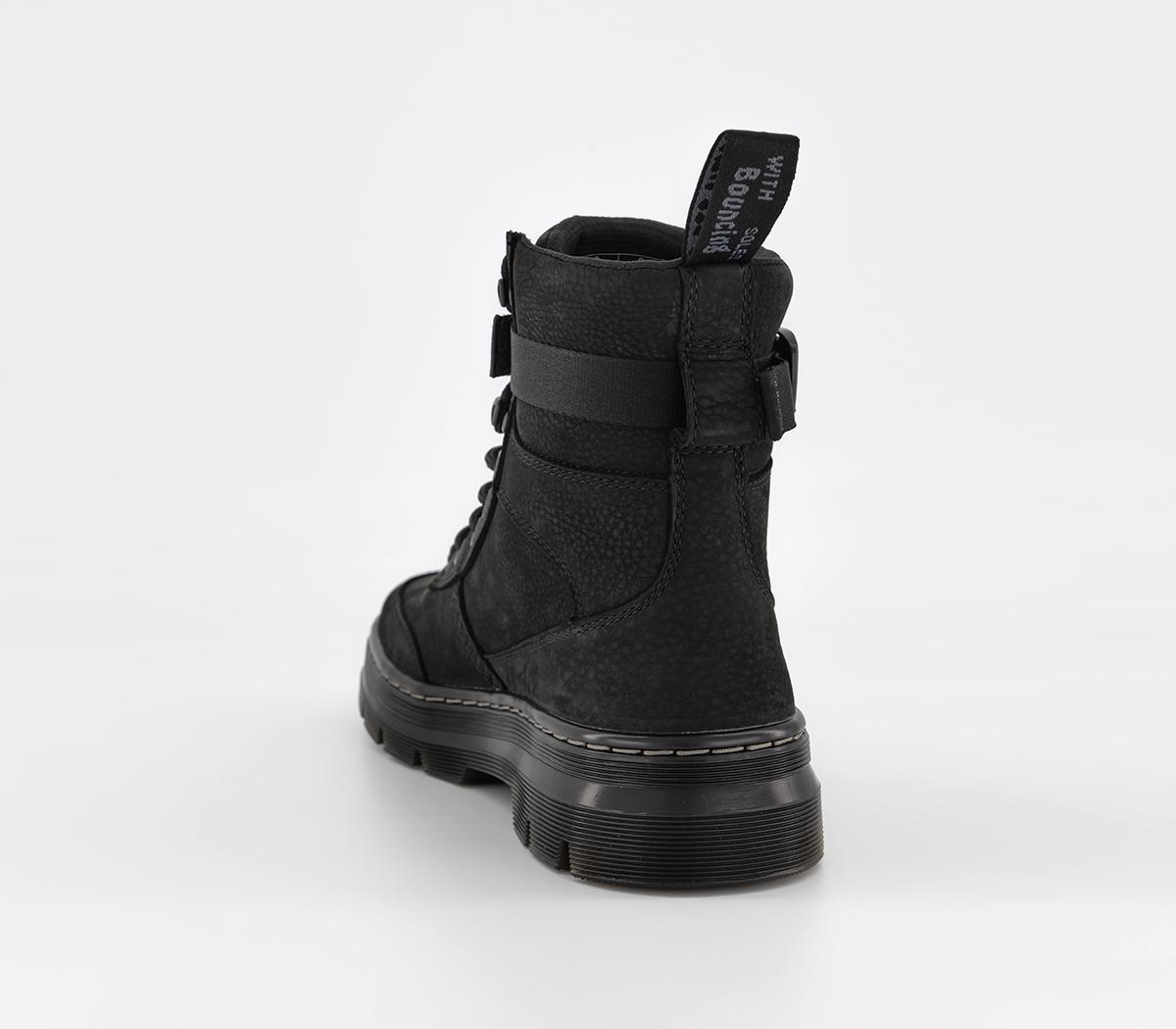 Dr. Martens Combs Tech Boots Black Milled Nubuck Wp - Men’s Boots