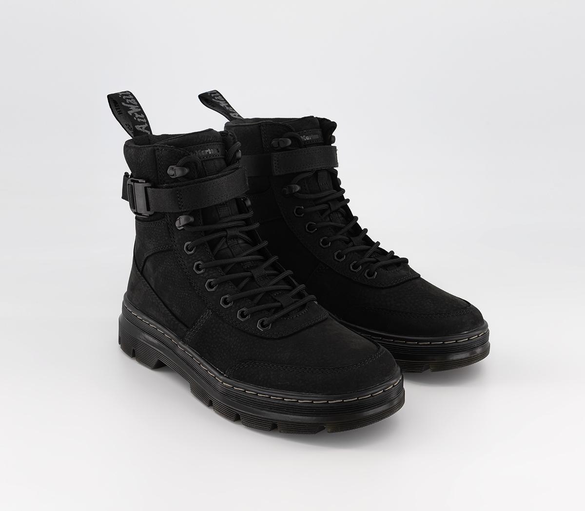Dr. Martens Combs Tech Boots Black Milled Nubuck Wp - Men’s Boots