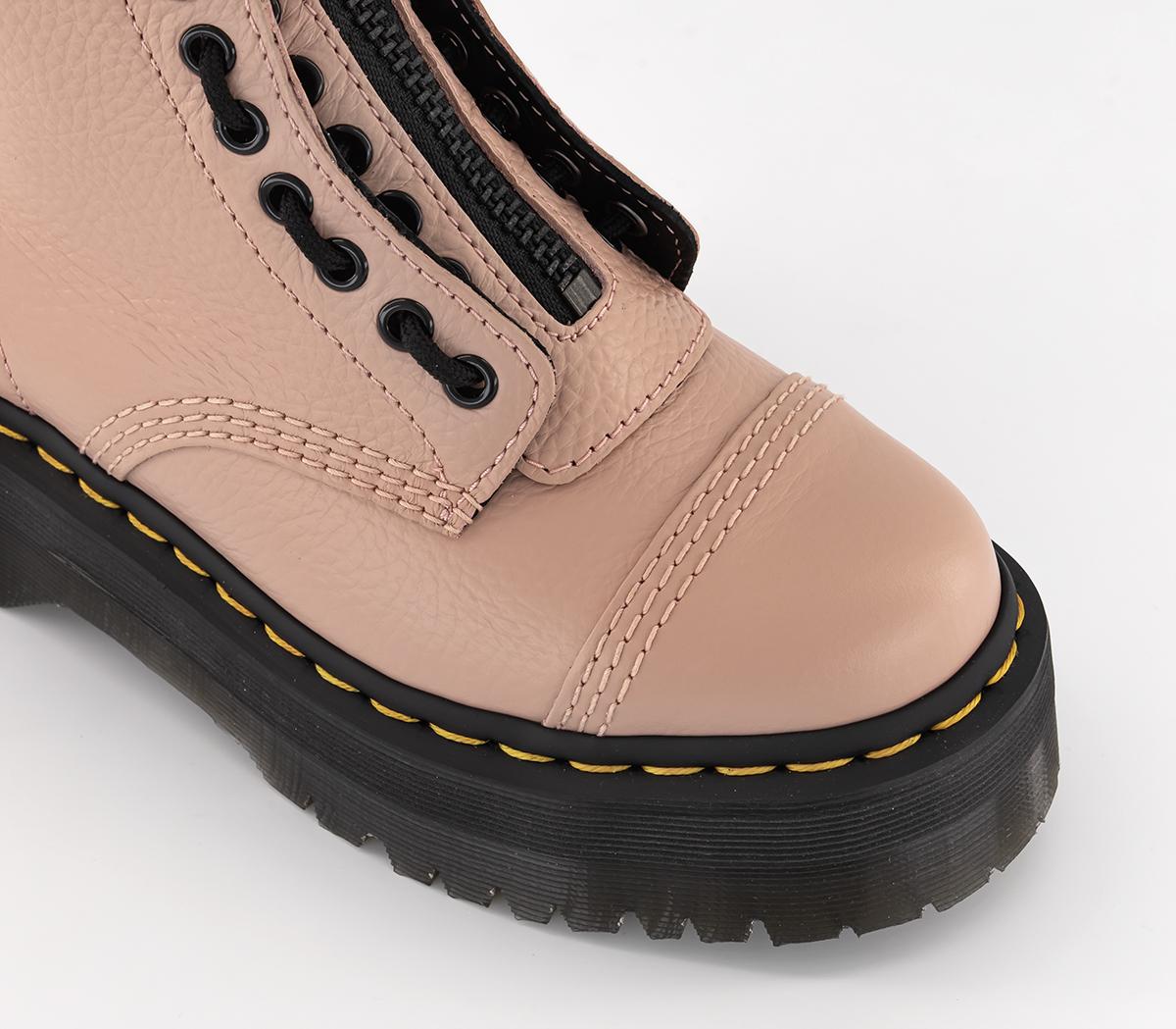 Dr. Martens Sinclair Zip Boots Peach Beige Milled Nappa Black Milled ...