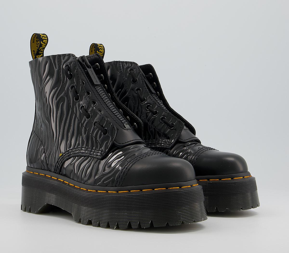 Dr. Martens Sinclair Zip Boots Zebra Emboss - Women's Ankle Boots