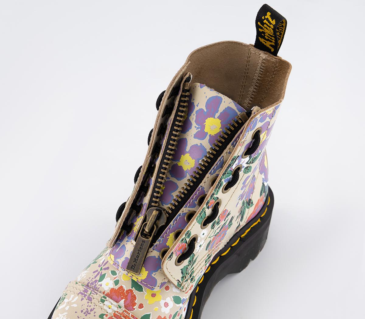 Dr. Martens Sinclair Zip Boots Floral Mash Up Backhand - Women's Ankle ...