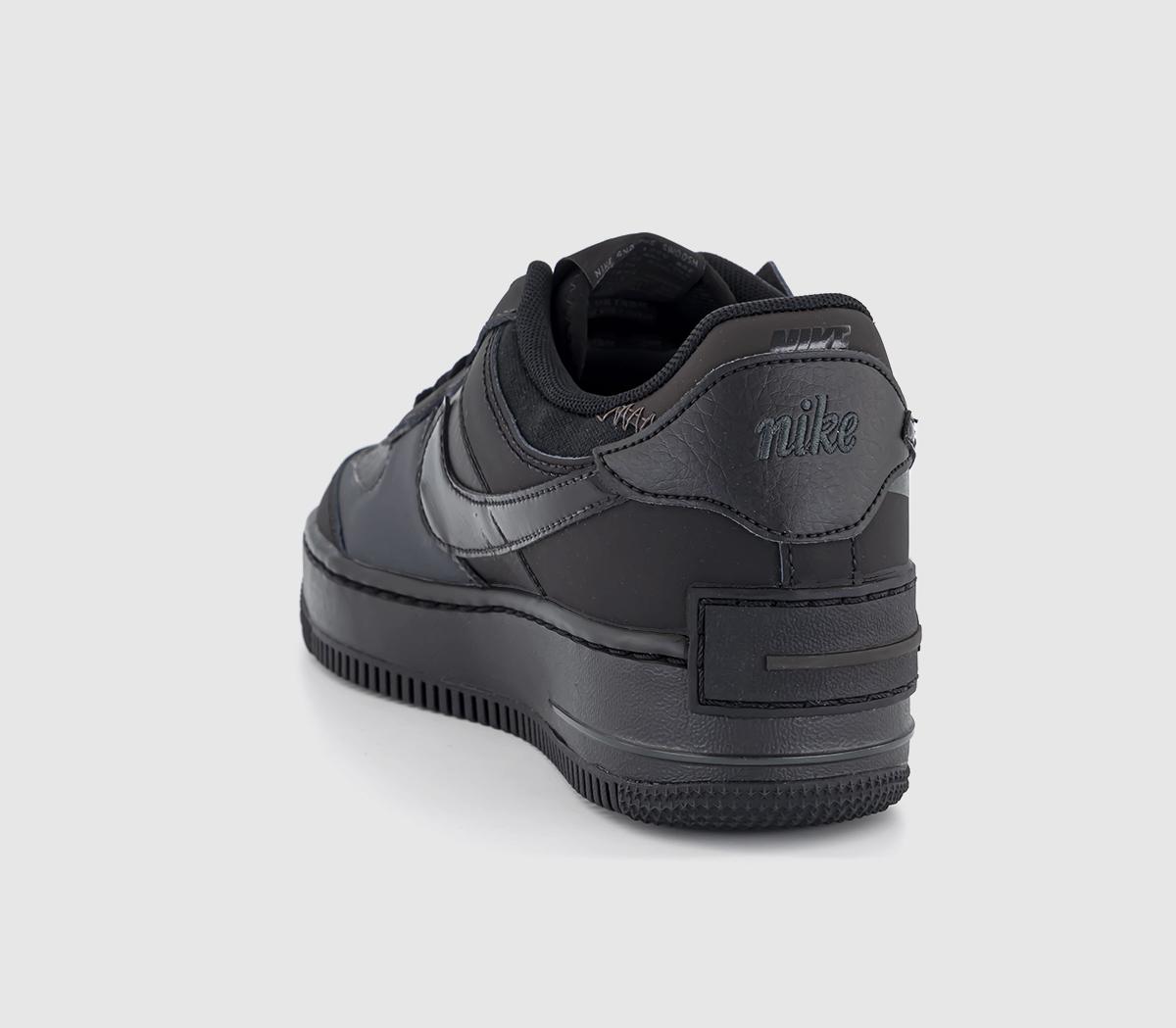 Nike Air Force 1 Shadow Trainers Black Black Anthracite Velvet Brown ...