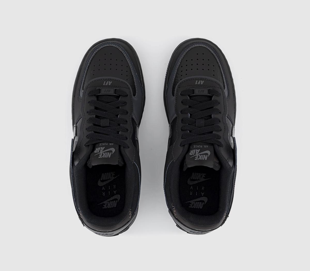 Nike Air Force 1 Shadow Trainers Black Black Anthracite Velvet Brown ...